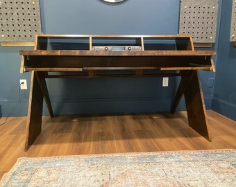 Fixed-height MUSIC STUDIO DESK A-frame Steel Base Keyboard Tray ...