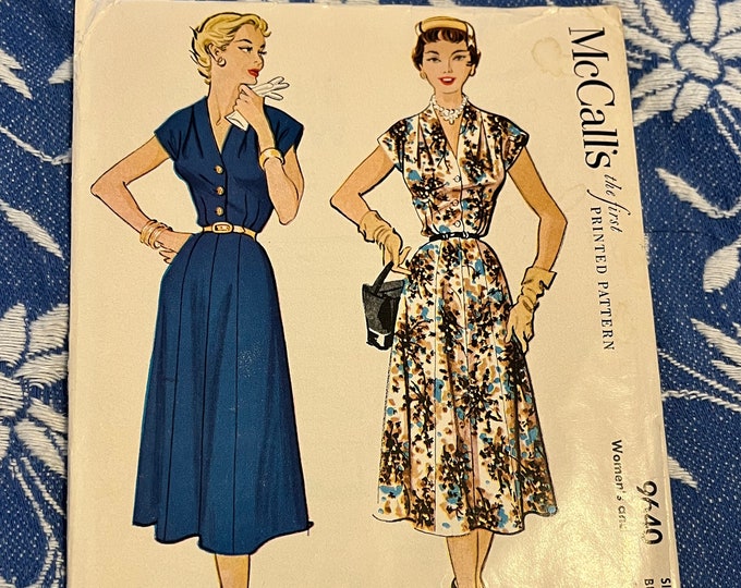 1953 Original Mccall’s Women’s and Misses’ Dress Pattern Sz L - Etsy