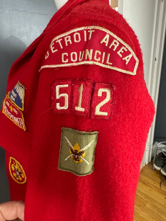 1970 Detroit Area Boy Scouts of America Red Wool Jack… - Gem