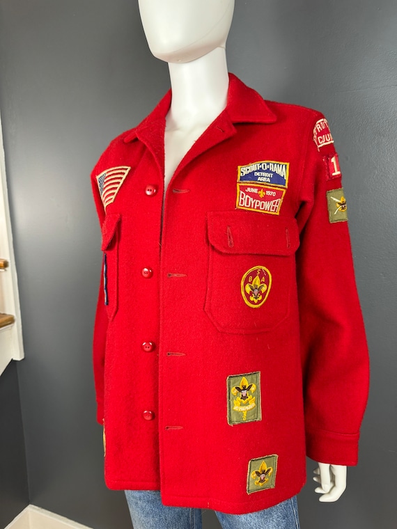 1970 Detroit Area Boy Scouts of America Red Wool Jack… - Gem