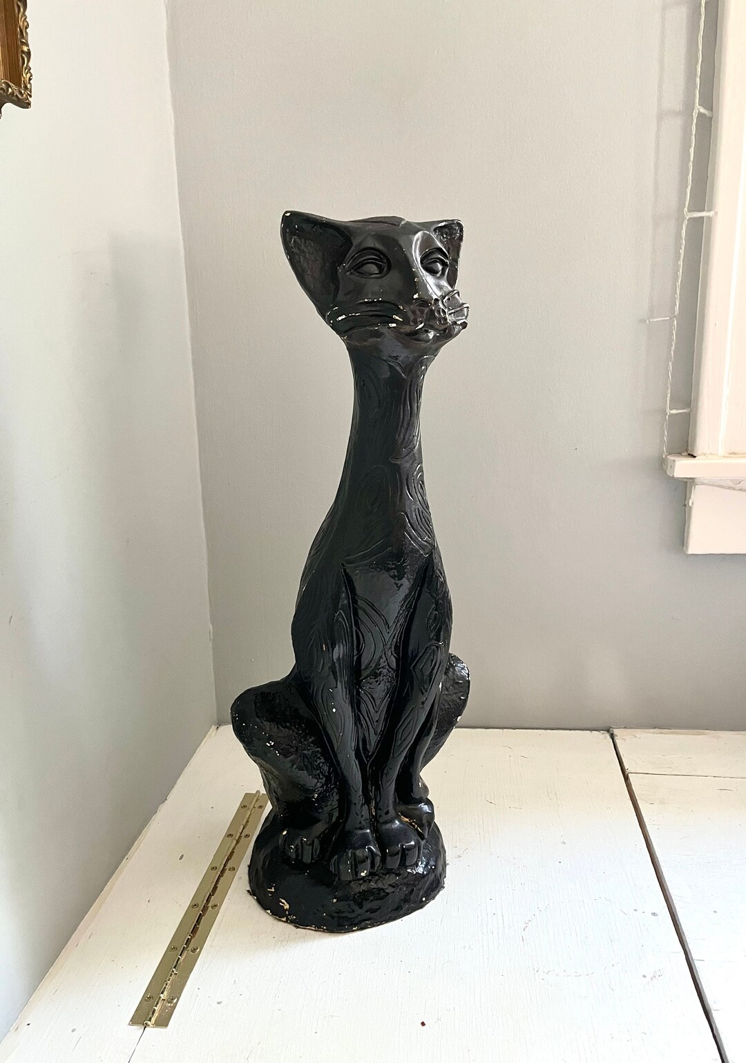 Large MCM Black Cat Sculpture by General Pottery Co - Etsy