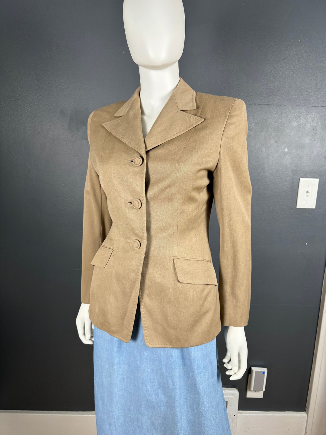 1940’s Khaki Gabardine Women’s Suit Jacket Sz M - Etsy
