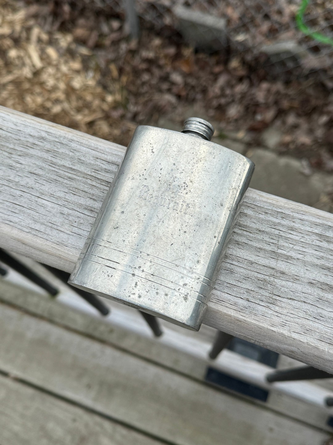 Antique Sheffield Pewter Hip Flask Engraved “beaufait” - Etsy