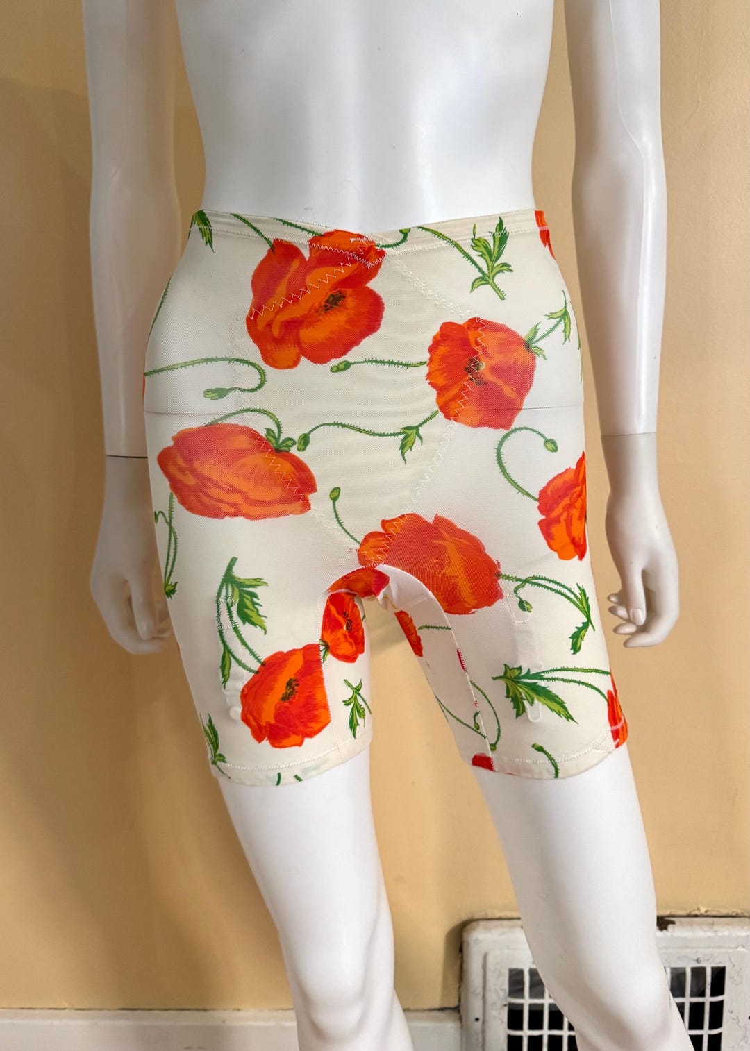 1960’s Warner’s Poppy Print Girdle Shorts Garters Sz M - Etsy