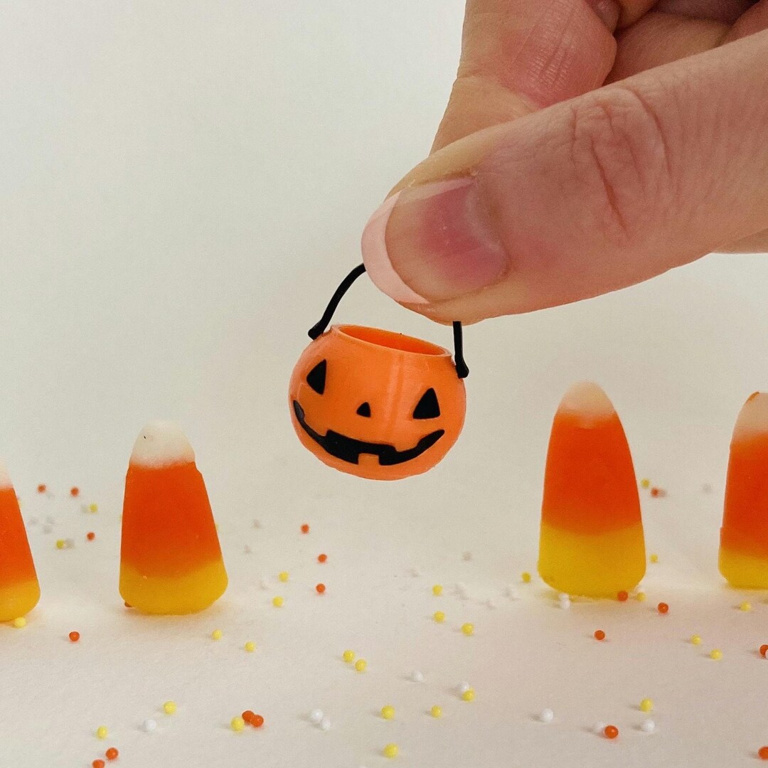 1:12 Pumpkin Bucket Dollhouse Miniature Candy Pail - Etsy