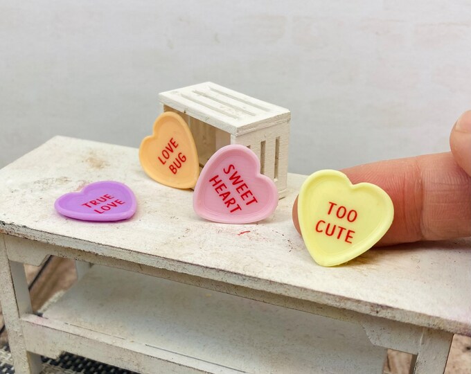 Dollhouse Miniature Heart Shaped Plate Dishes Set Valentine’s Day Decor ...