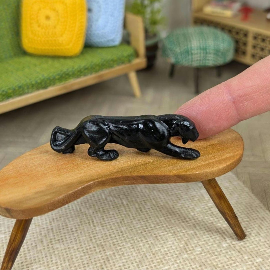 Dollhouse Miniature Panther Sculpture Retro Decor 1:12 - Etsy
