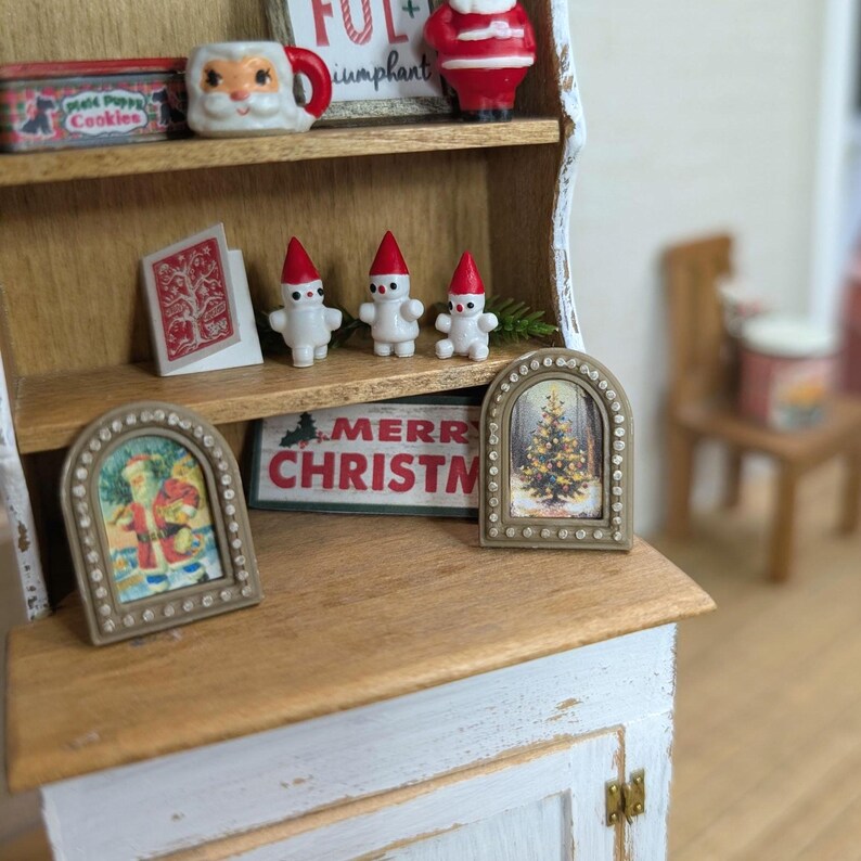 1:12 Dollhouse Miniature Santa or Tree Picture Frame for Christmas ...