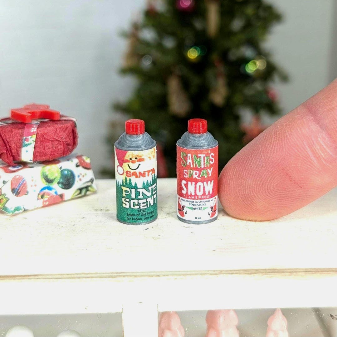 1:12 Spray Snow or Pine Scent Can Vintage Style Christmas Decoration ...