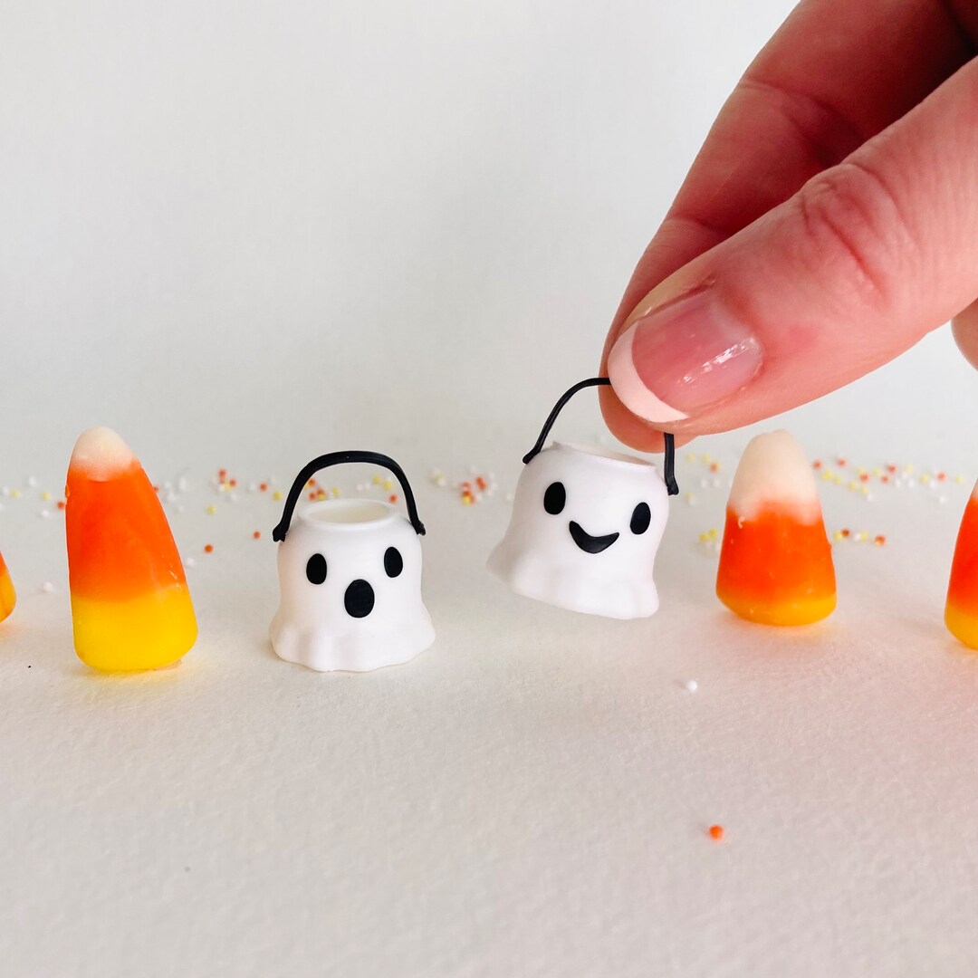 1:12 Ghost Bucket Mini, Dollhouse Miniature Plastic Halloween Candy ...