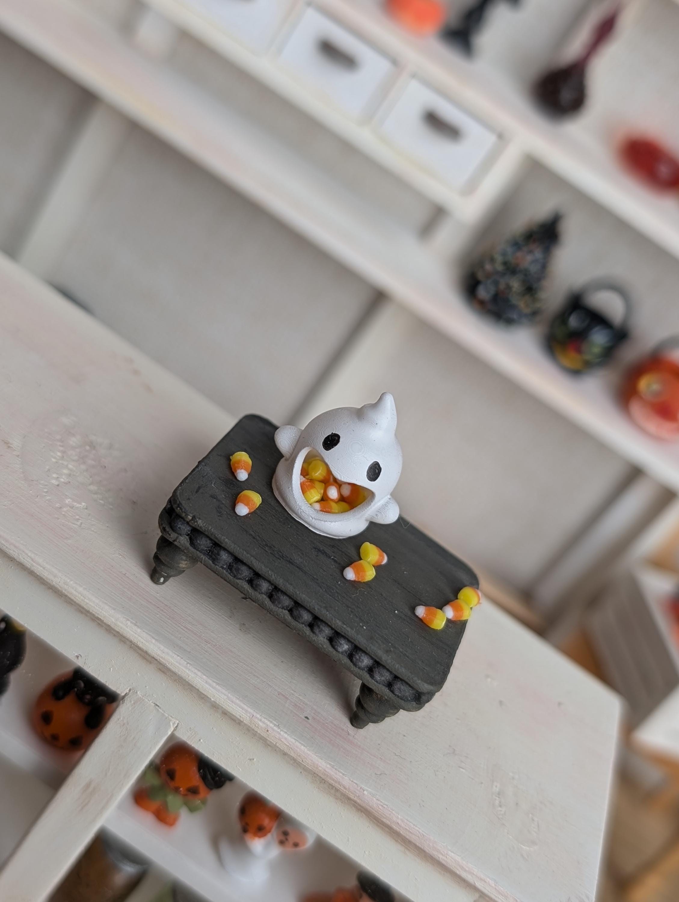 1:12 Dollhouse Miniature Halloween Ghost Candy Dish, Fall Accessory ...