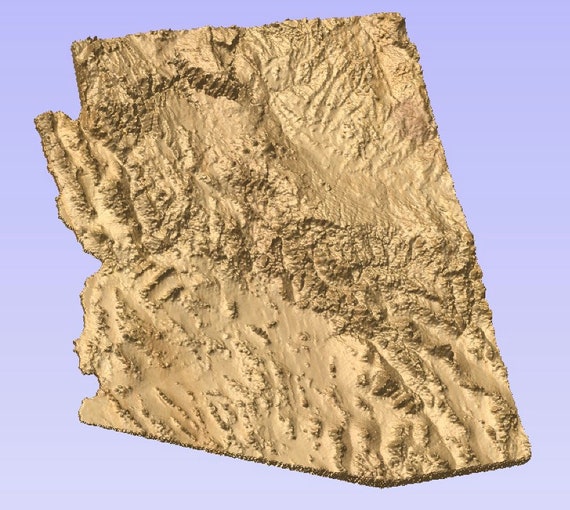 AZ State 3D Relief Map - Etsy