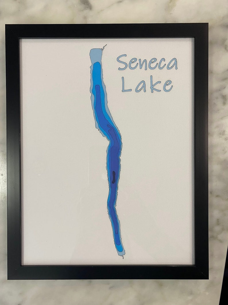 Seneca Lake Layered Paper Depth Map - Etsy