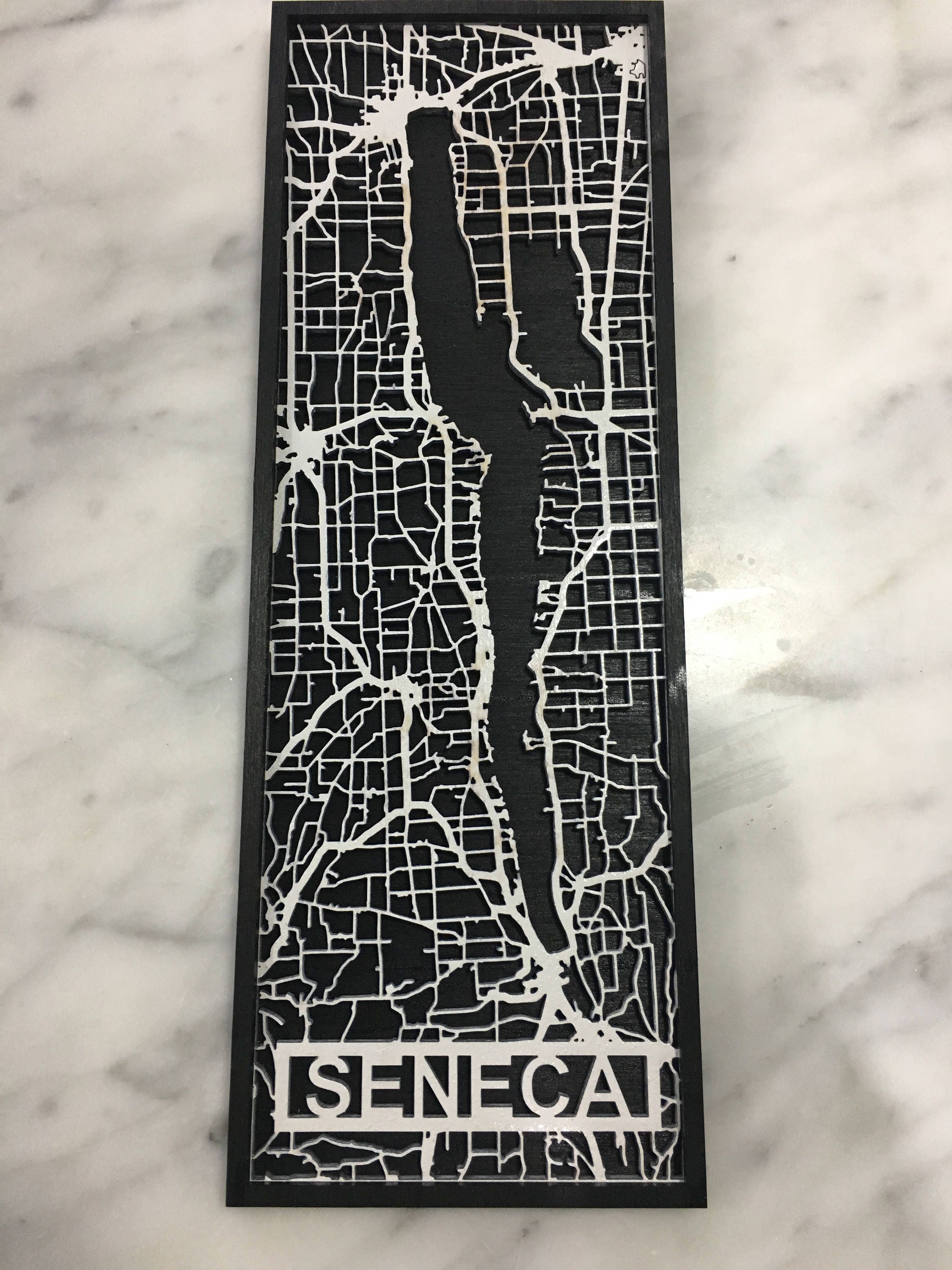Seneca Lake Road Map - Laser Cut Wood - Etsy