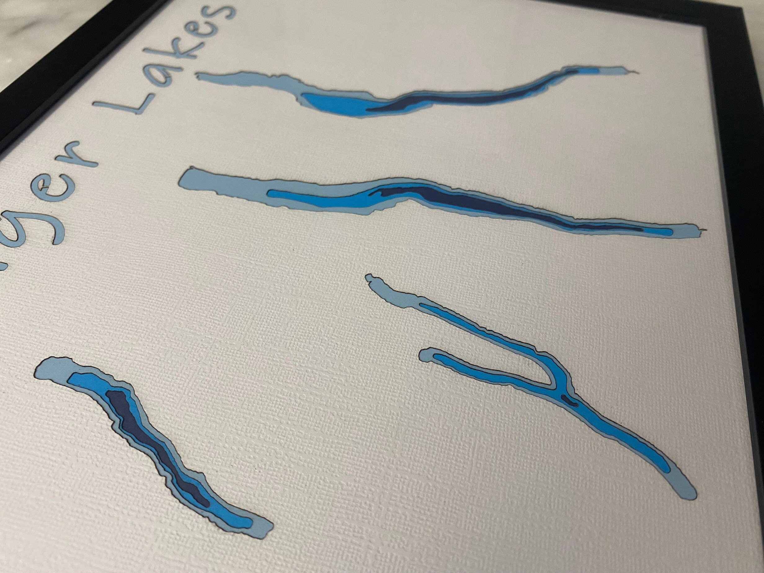 Finger Lakes Layered Paper Depth Map - Etsy