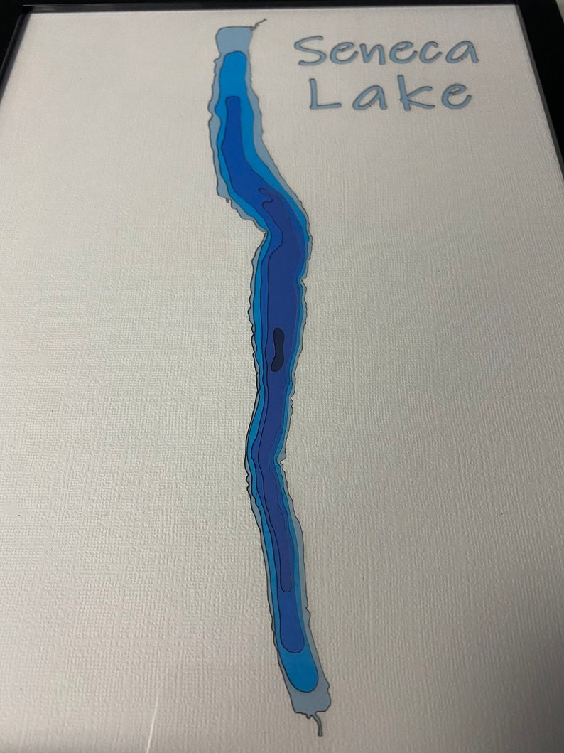 Seneca Lake Layered Paper Depth Map - Etsy
