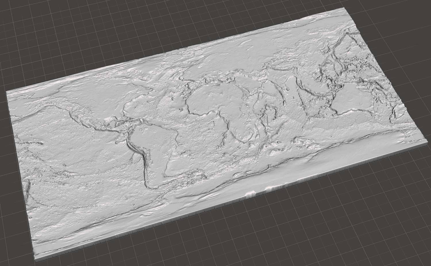 3D Earth Elevation/relief Model With Ocean Floor STL Format - Etsy New ...