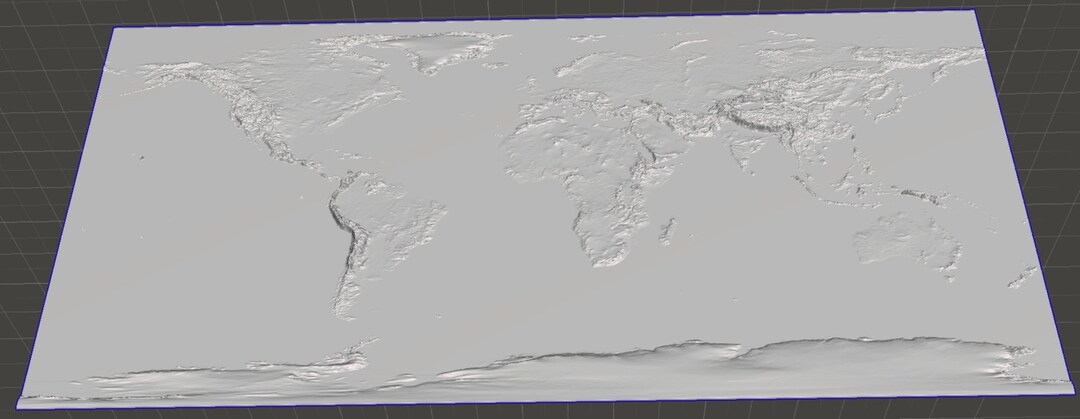 3D Earth Elevation/relief Model (STL Format) - Etsy