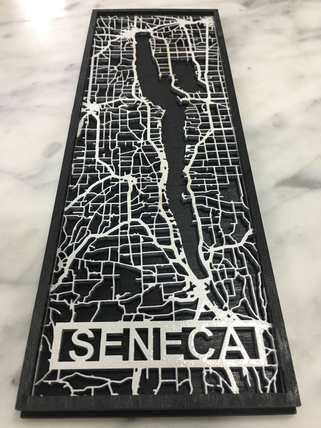 Seneca Lake Road Map - Laser Cut Wood - Etsy