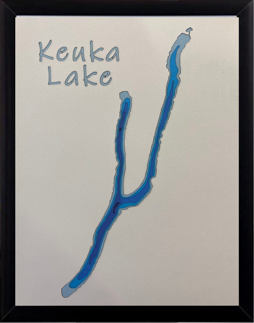Keuka Lake Layered Paper Depth Map - Etsy