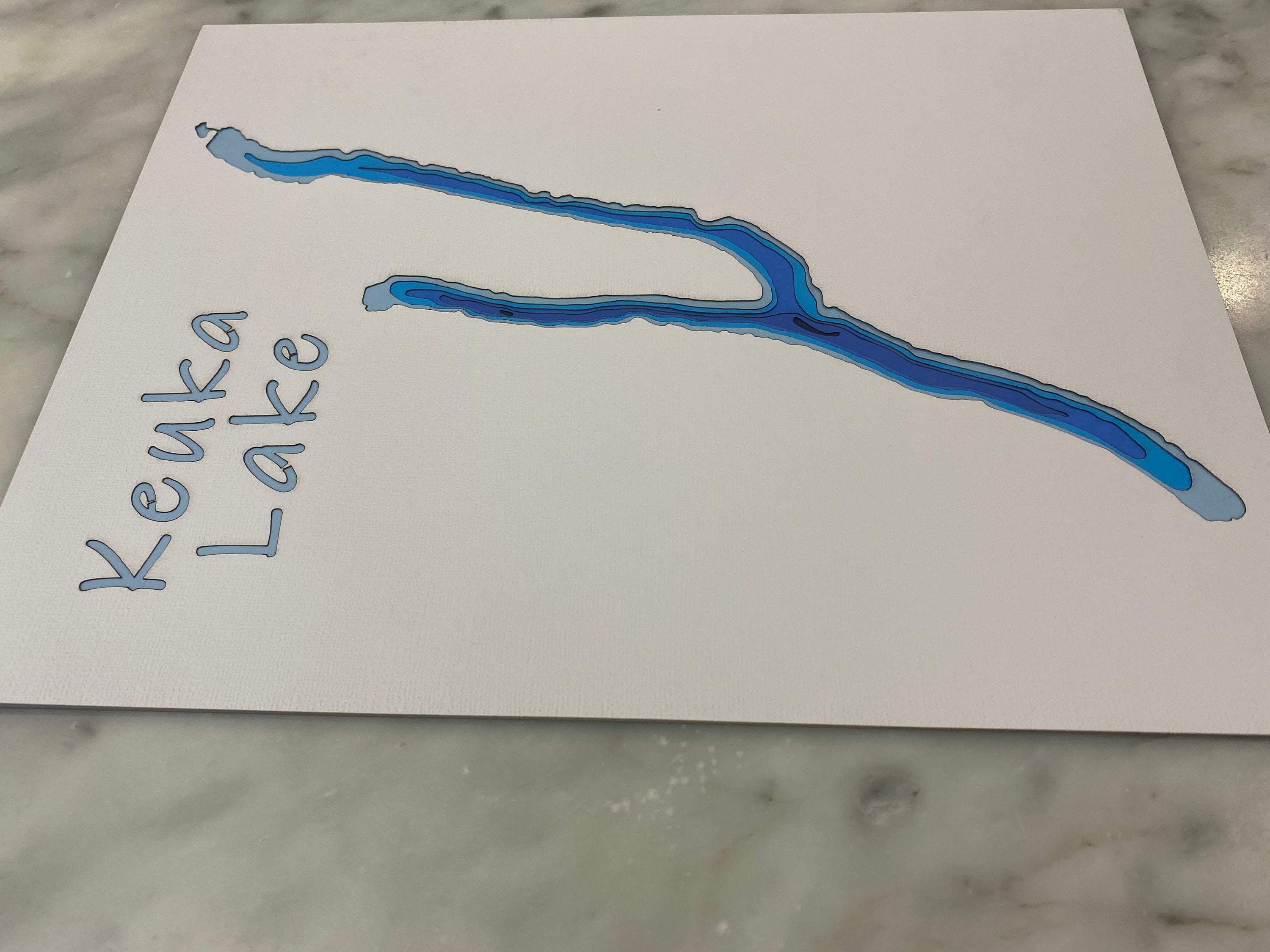 Keuka Lake Layered Paper Depth Map - Etsy