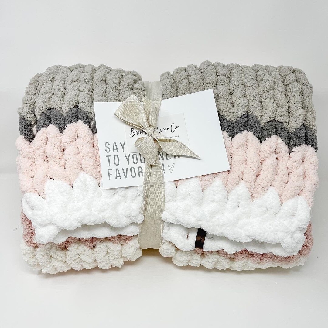 Chunky Knit Baby Blanket - Etsy