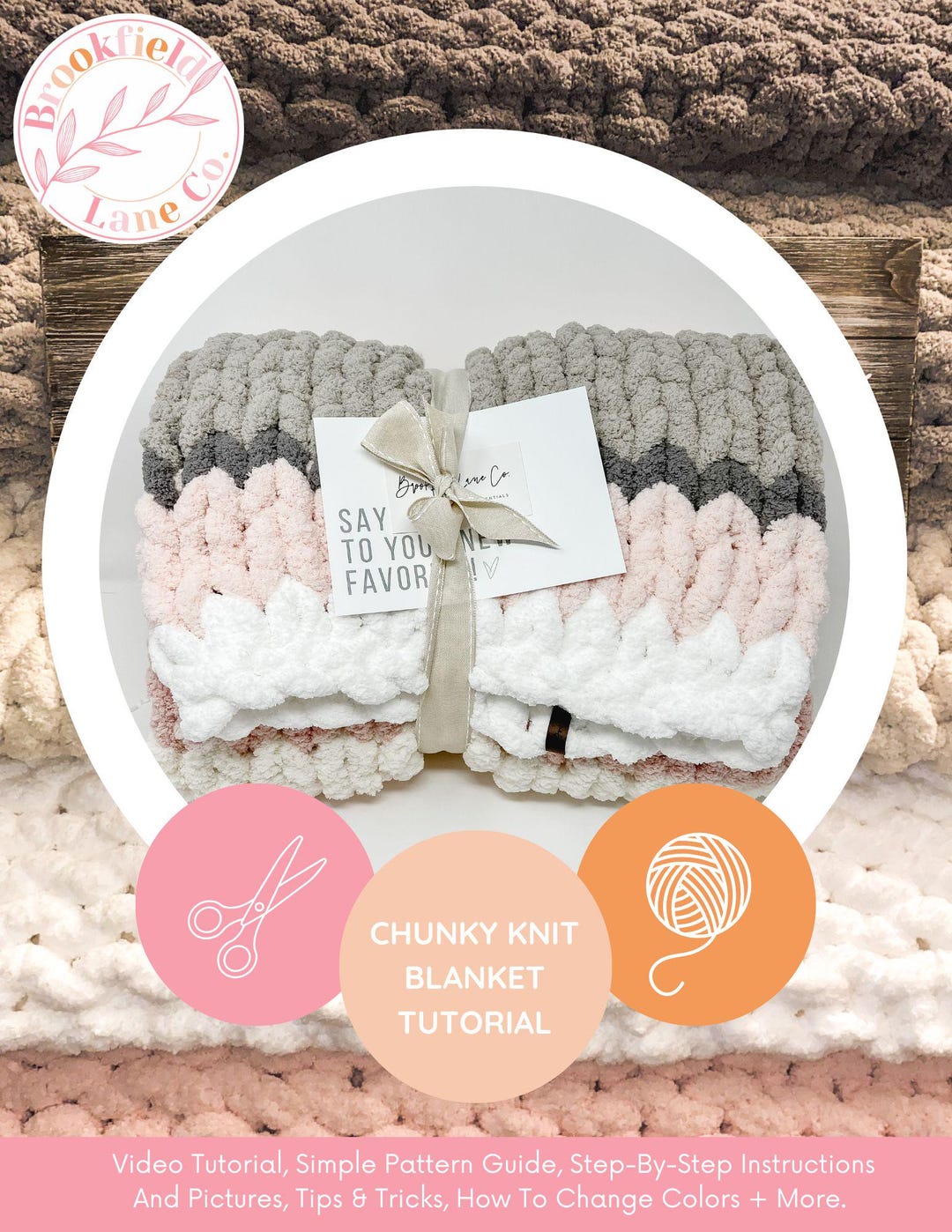 Chunky Knit Blanket Finger Knitting Video Tutorial Pattern - Etsy