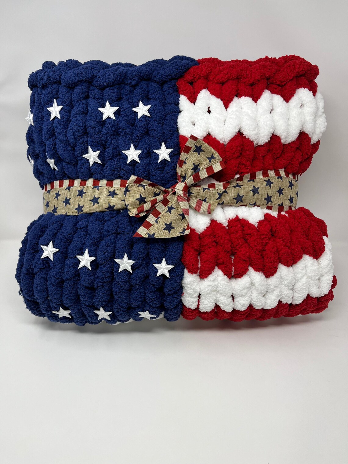 American Flag Chunky Knit Throw Blanket - Etsy