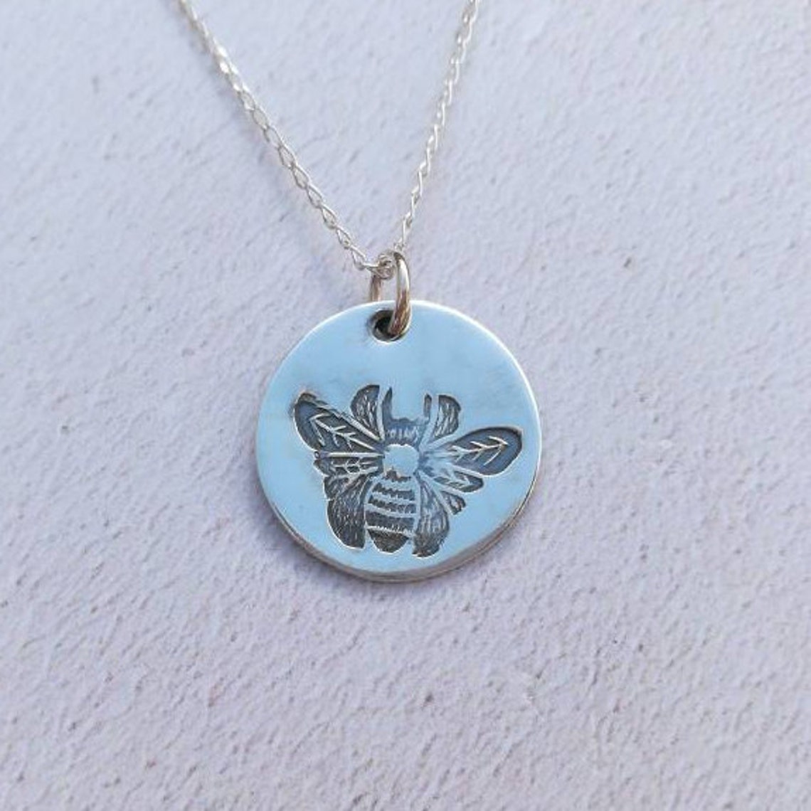 Bee Sterling Silver Necklace - Etsy