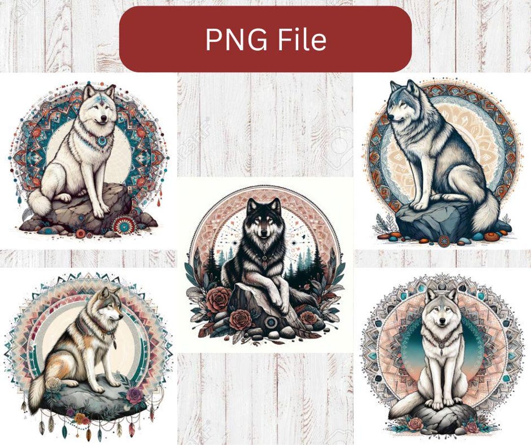 Boho Wolf PNG Sublimation or DTF Design File South West Style - Etsy