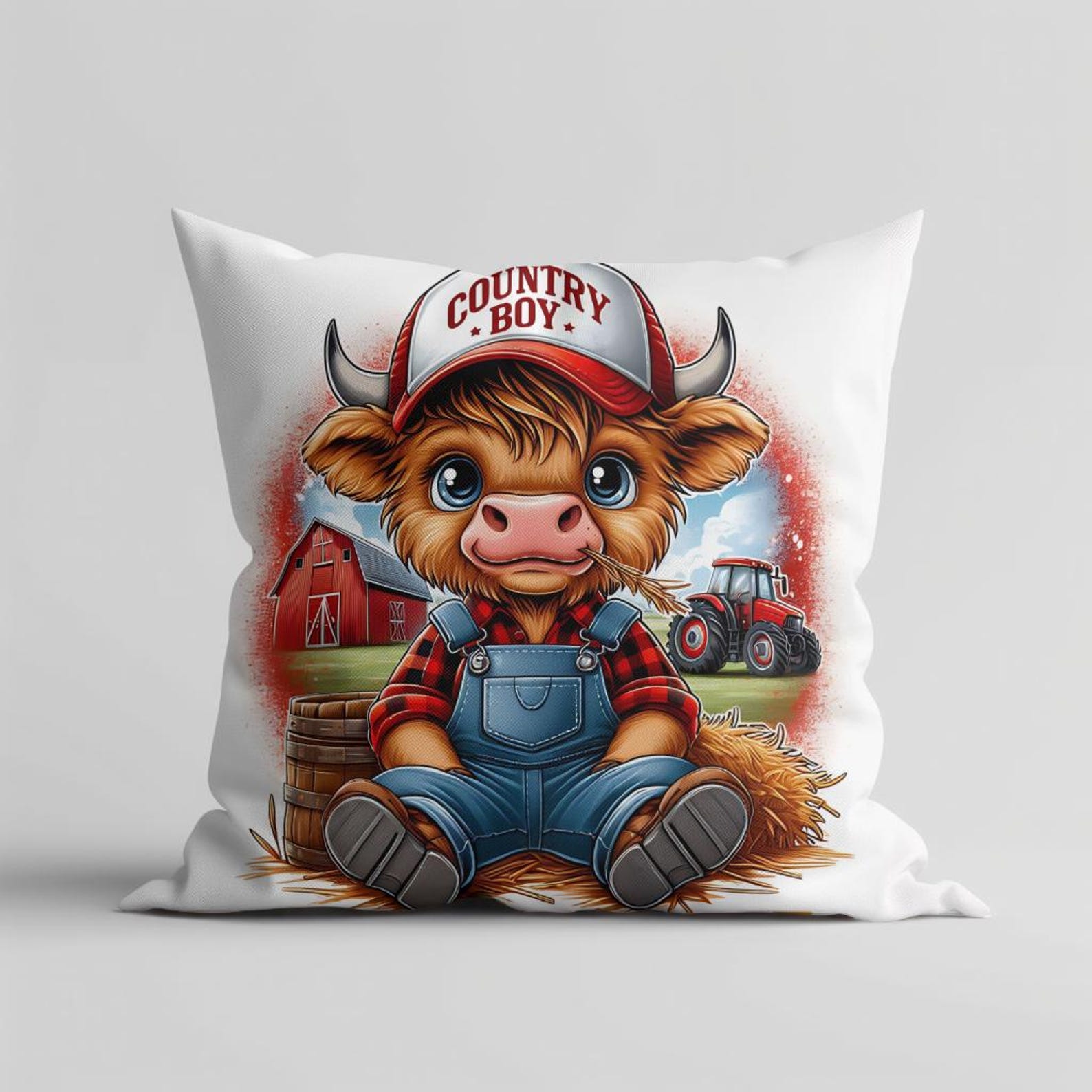 Country Boy Cow Highland Cow PNG Sublimation Design Files Kids Western ...