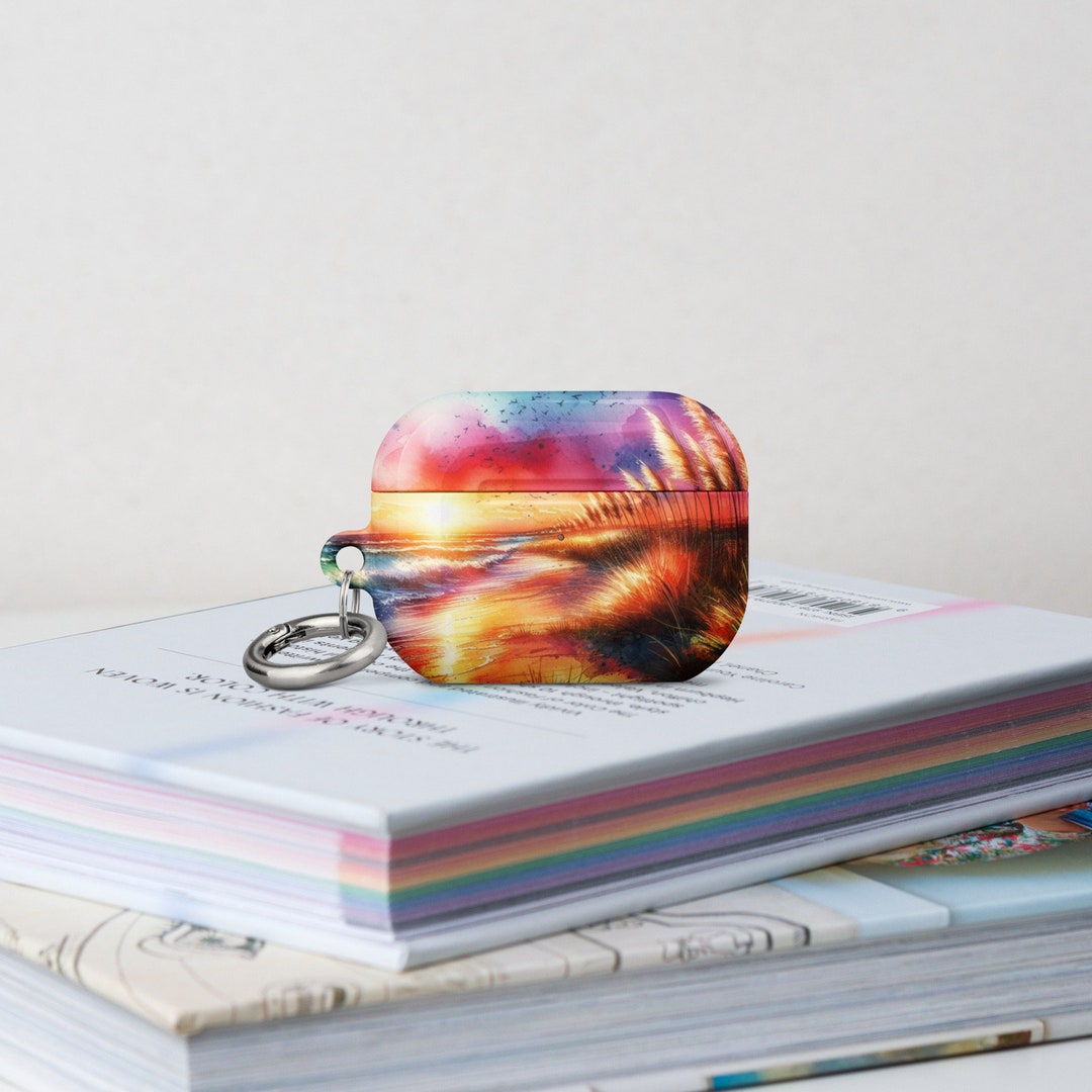 AirPod Case With Sunset Beach Watercolor Style Print Case for Airpods ...