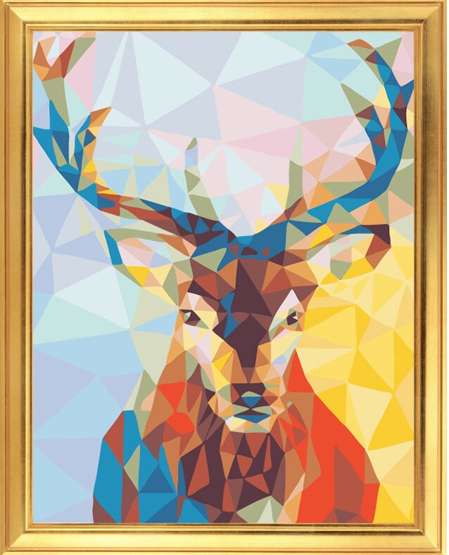 DIY Paint by Number Kit Deer Stretched Art Canvas With Paint - Etsy UK