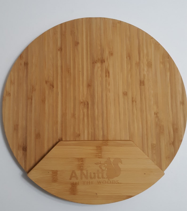 Round Compact Bamboo Corner Cutting Board - Meat or Cheese Carving ...
