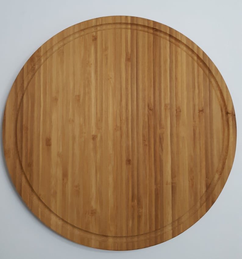 Round Compact Bamboo Corner Cutting Board - Meat or Cheese Carving ...