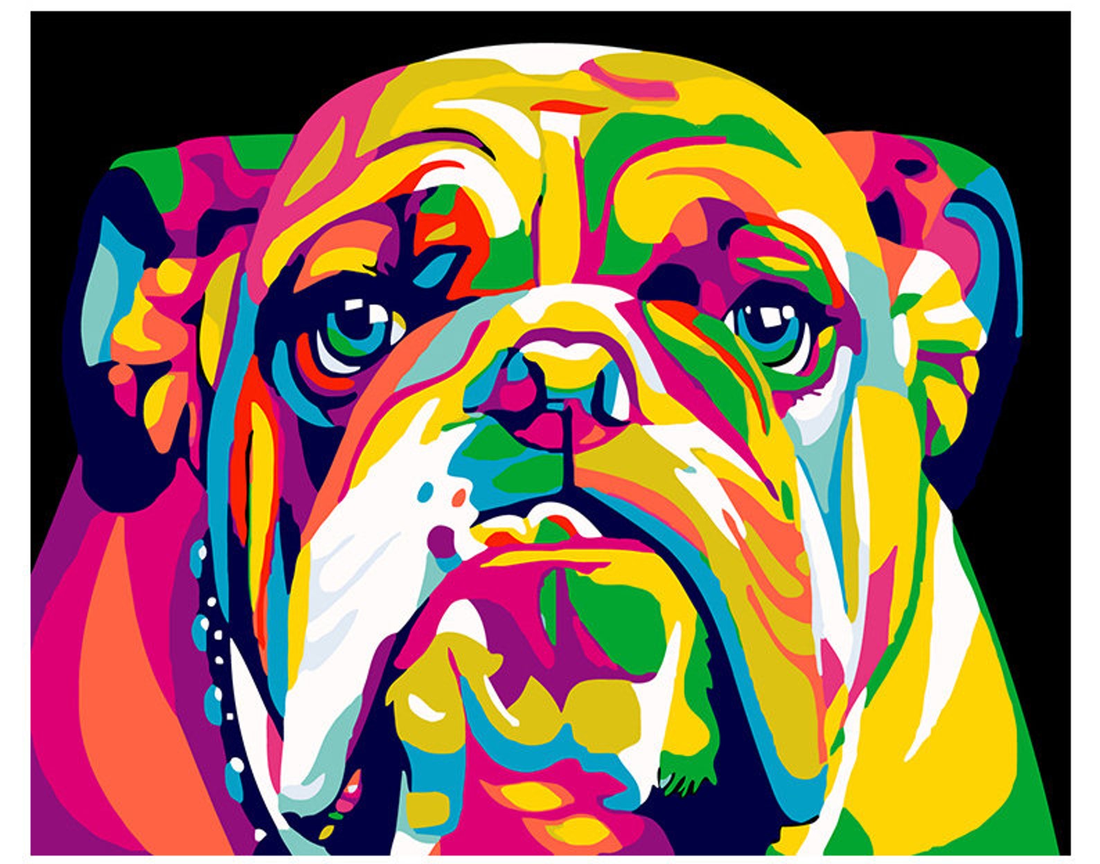DIY Paint by Number Kit Bull Dog Art - Etsy