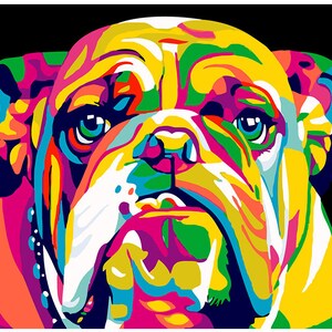DIY Paint by Number Kit Bull Dog Art - Etsy