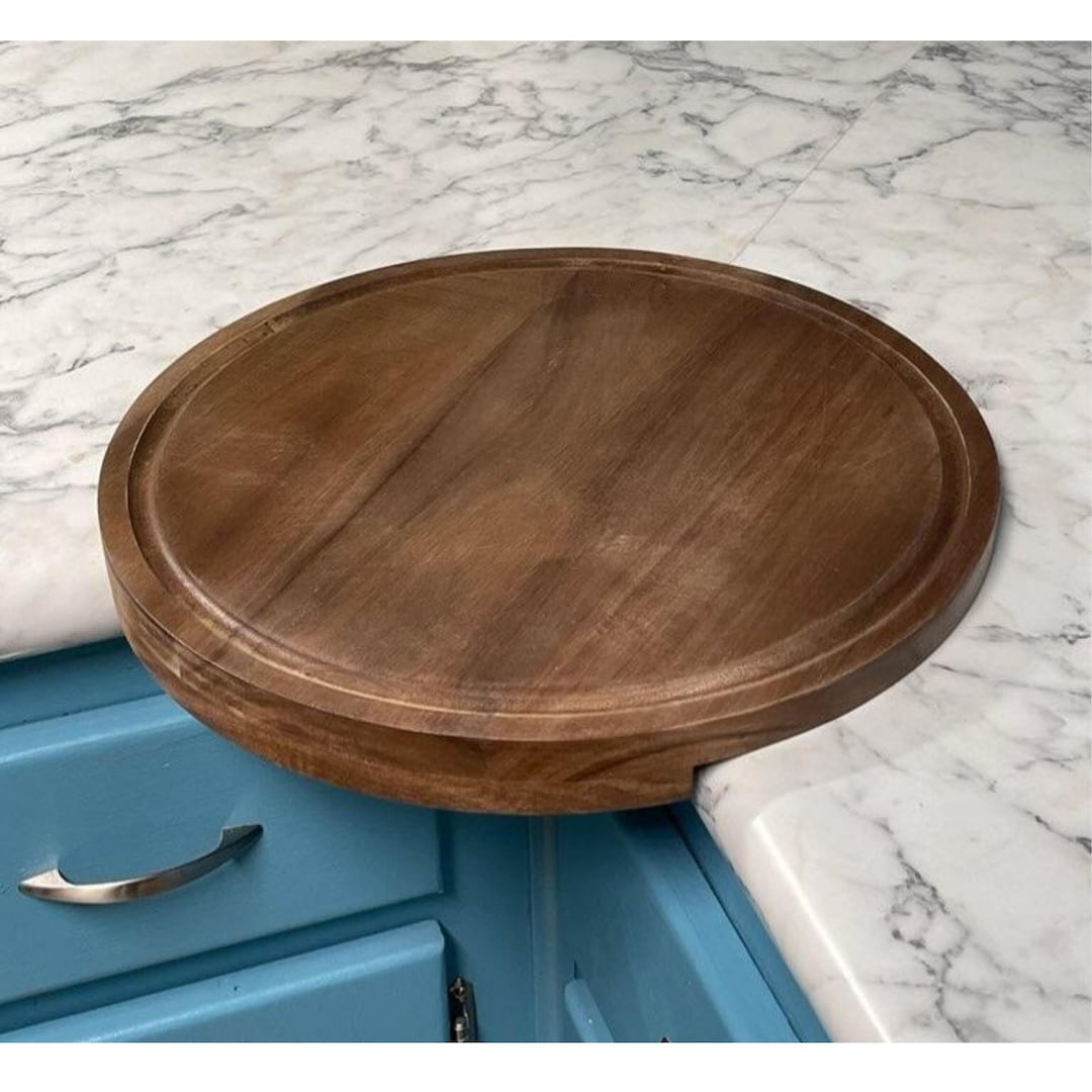 Corner Cutting Board | Round Walnut Cutting Board for Kitchens, Perfect ...