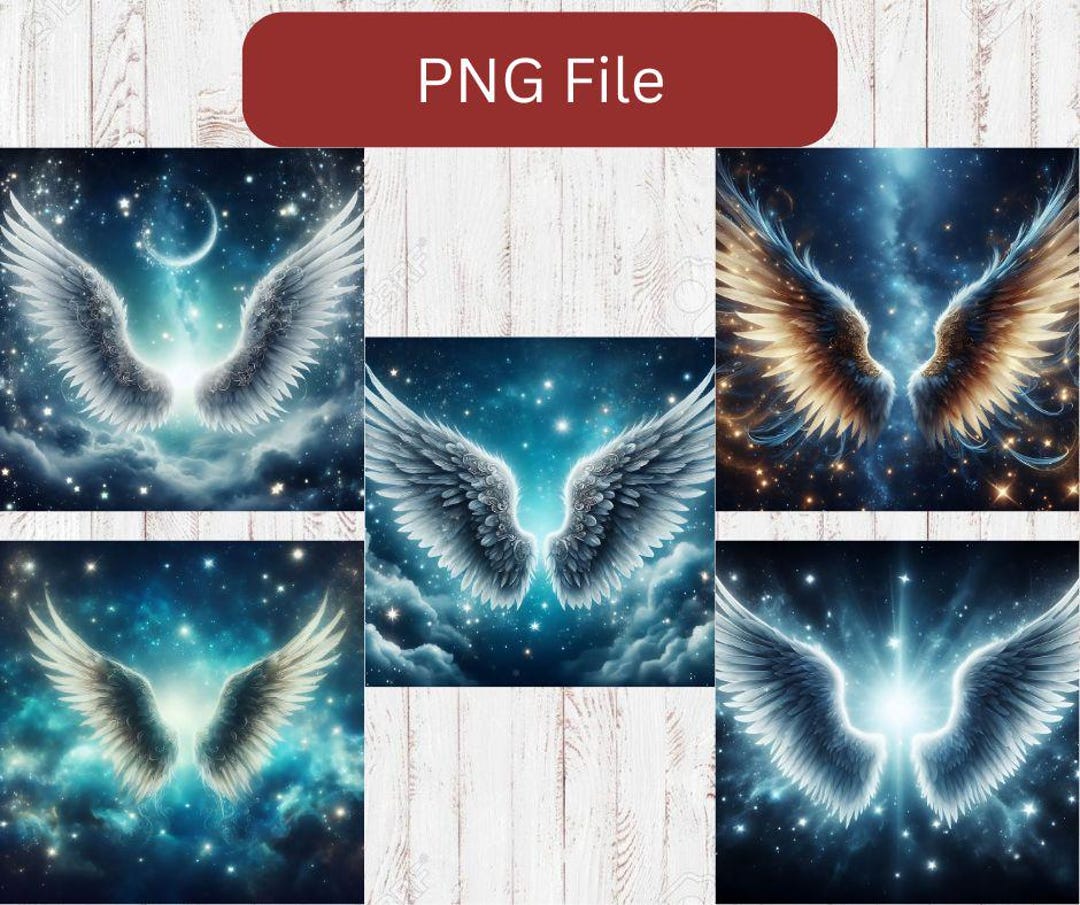 Angel Wings | Funeral Memorial Print PNG Design File | Custom Card or ...