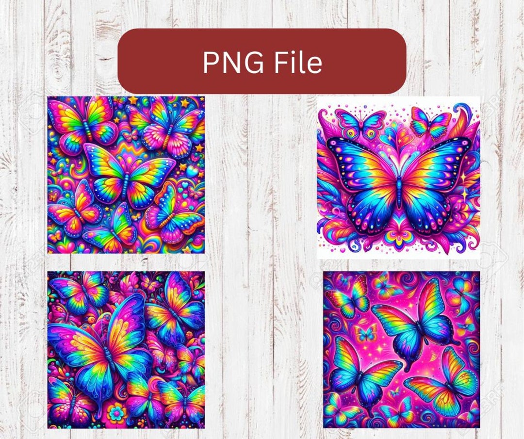 Bright and Bold Butterfly Bundle Print PNG Sublimation Design File - Etsy