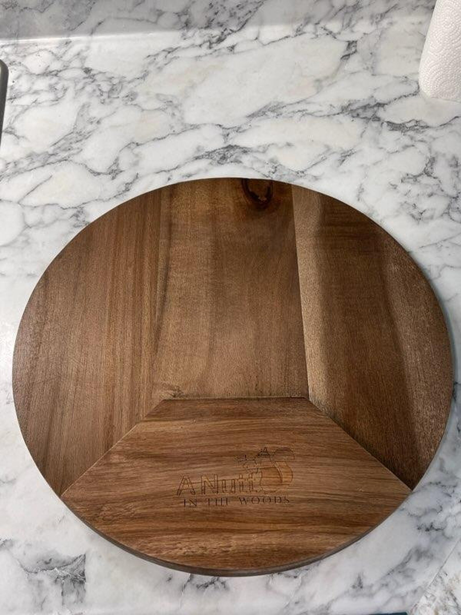 Round Walnut Acacia Corner Cutting Board Sink Cutting Board - Etsy