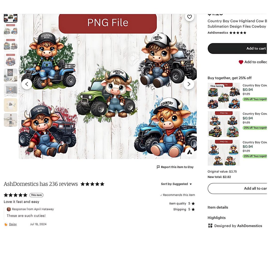 Country Boy Cow Highland Cow Bundle PNG Sublimation Design Files Cowboy ...