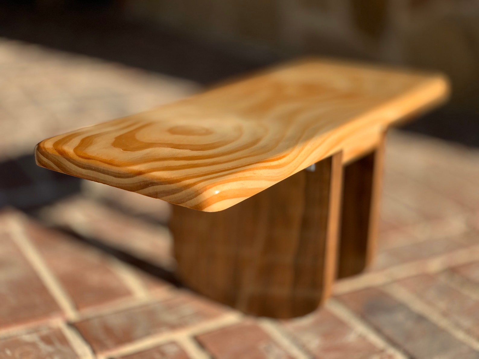 Natural Pi Meditation Bench With Kona Stain Legs - Etsy