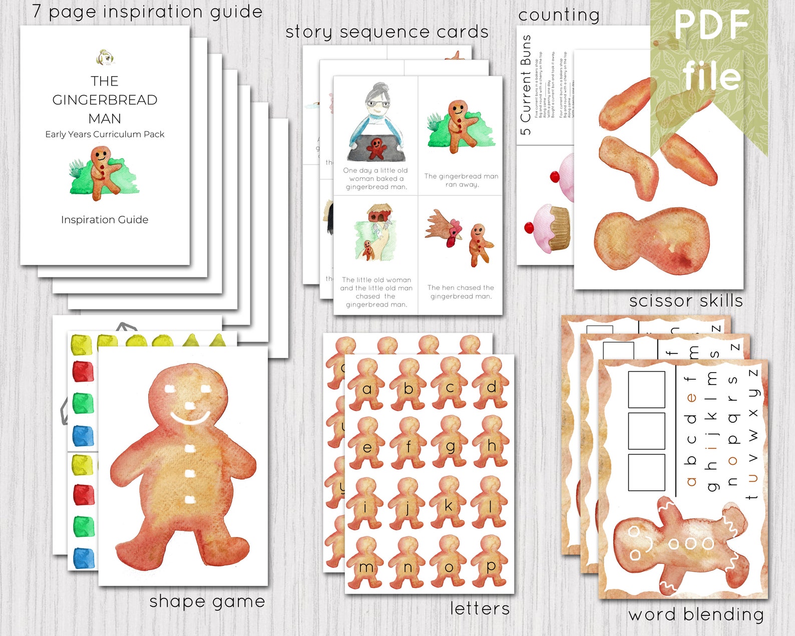 Gingerbread Man Traditional Tale Early Learning Printable - Etsy