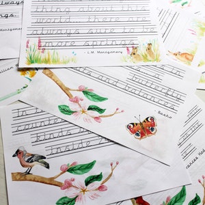 Spring Pre Cursive Handwriting Bundle | Charlotte Mason Style Hand ...