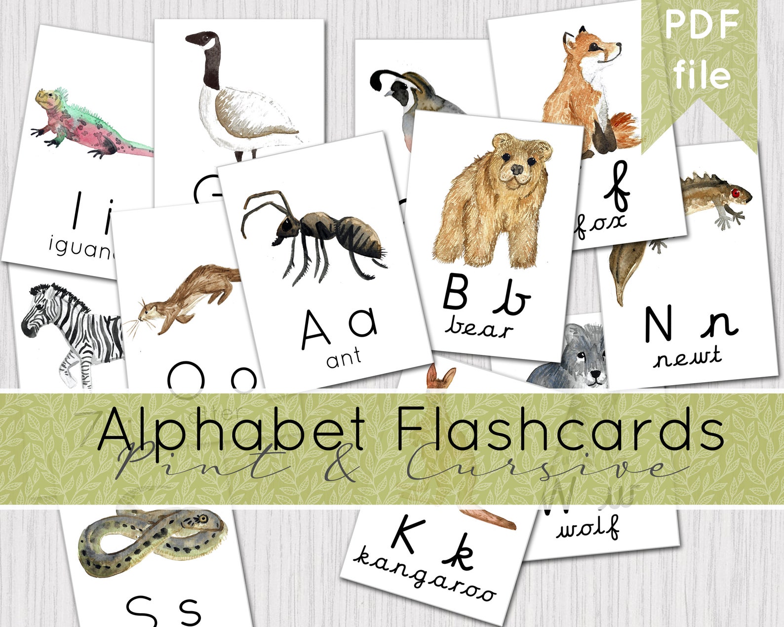 Alphabet Flashcards Printable Phonetic Flashcards DIGITAL - Etsy