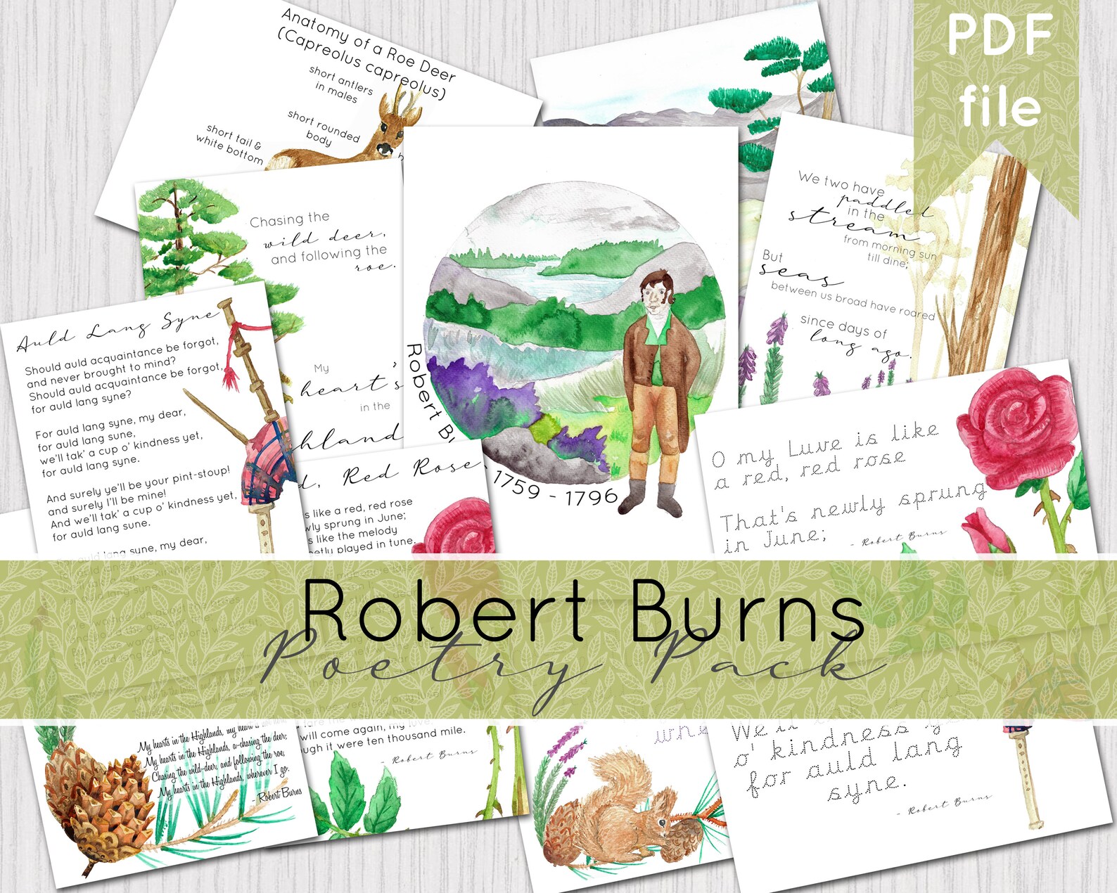 Robert Burns Poetry Study Poetry Lesson Scottish Poetry - Etsy UK