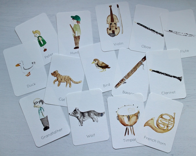 Peter and the Wolf Flashcard Set Music Study Flashcards Instrument ...