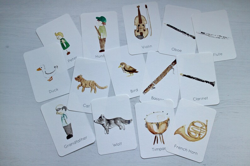 Peter and the Wolf Flashcard Set Music Study Flashcards | Etsy