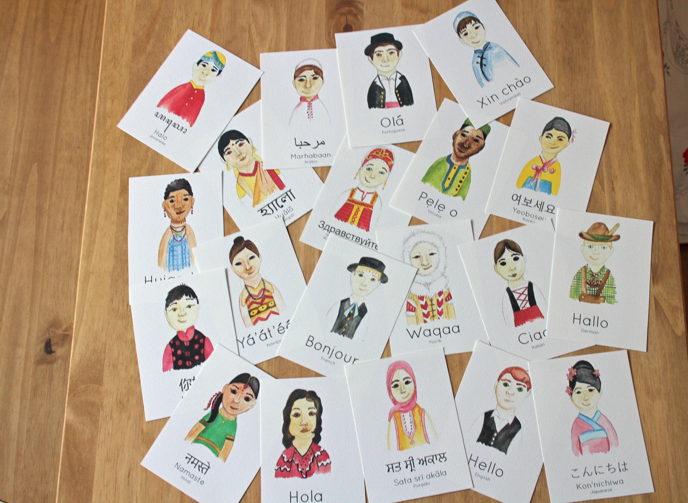 Hello Around the World Flashcards Multicultural Language | Etsy